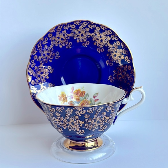 Royal Albert | Dining | Rare Royal Albert Cobalt Blue With Heavy Gold ...
